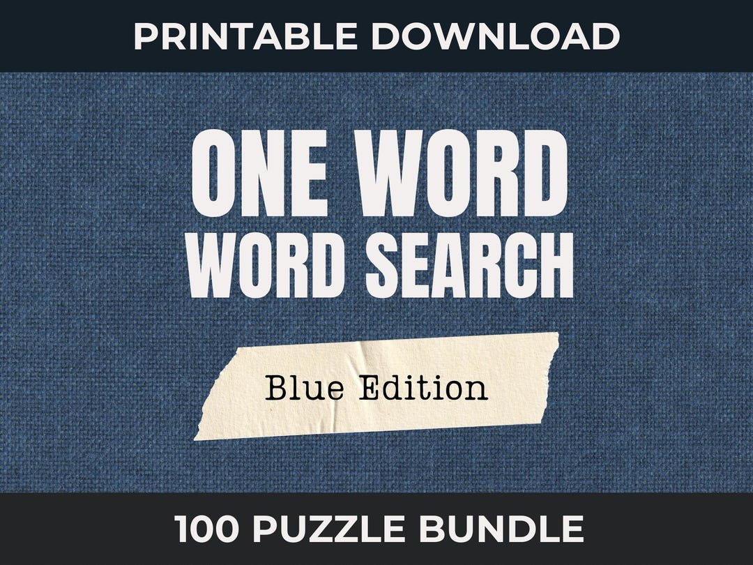 WORD SEARCH: One Word Blue Edition Downloadable Word Search Book ...