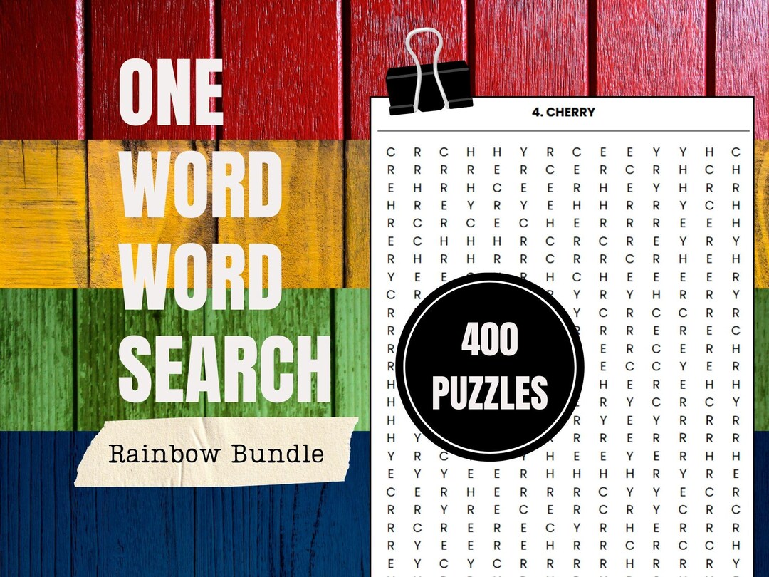 WORD SEARCH Mega Bundle: One Word Rainbow | Red, Yellow, Green, and ...