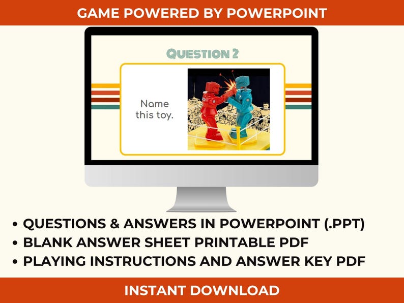 70s TRIVIA GAME Decades Trivia Game for Adults 60th Birthday Party Idea ...