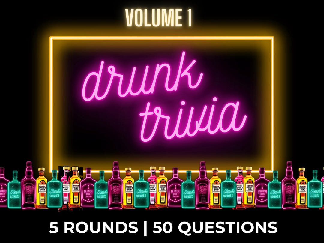 COCKTAIL TRIVIA GAME for Groups Bar Trivia for Adults Powerpoint Pub ...