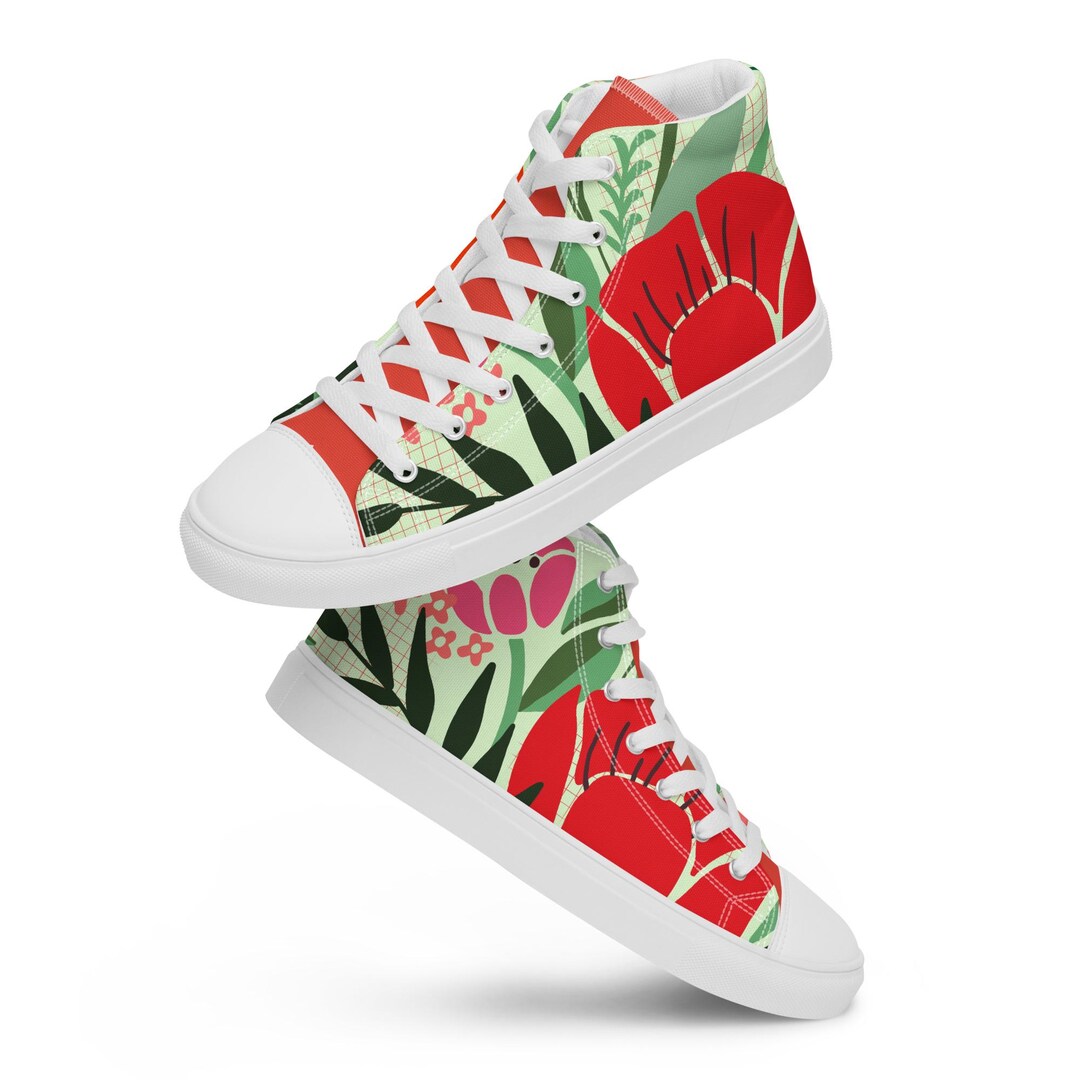 Mens High Top Canvas and Unique Design Shoes, Perfect for Gift for Him ...