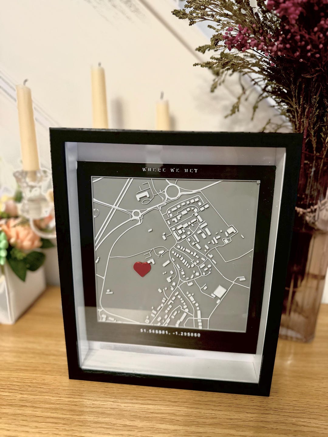 Personalised 3D Printed “where We First Met” Terrain Map | Valentines ...