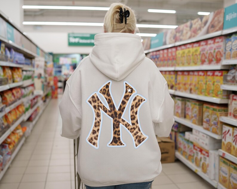 New York Leopard Print Hoodie, Y2K Trendy Sweatshirt, NY Cheetah AHS ...