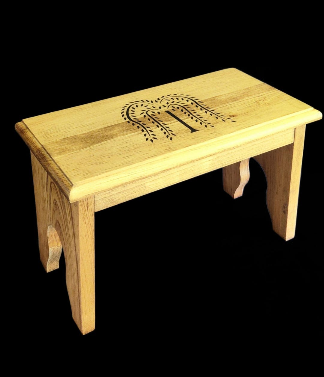 Willow Tree Bench, Plant Riser/stand, Natural Wood, Farmhouse, Black ...