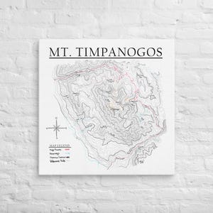 Mt. Timpanogos Hand Drawn Topographic Map - Canvas - Etsy