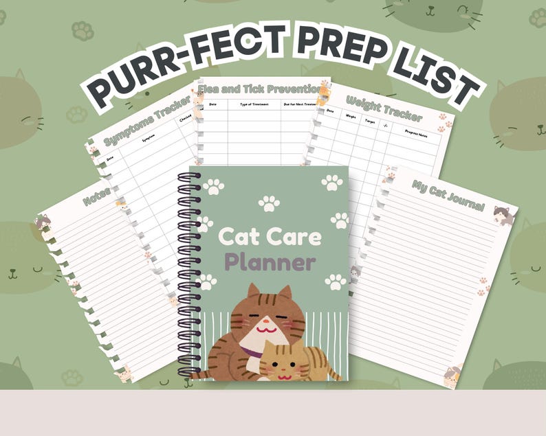 Cat Care Planner Printable,printable Cat Journal, Cat Records Organizer ...