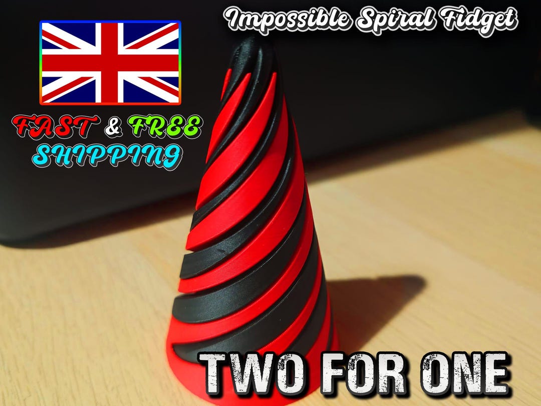 Impossible Spiral Fidget - 3D Printed - Multiple Colours - Ideal Gift ...