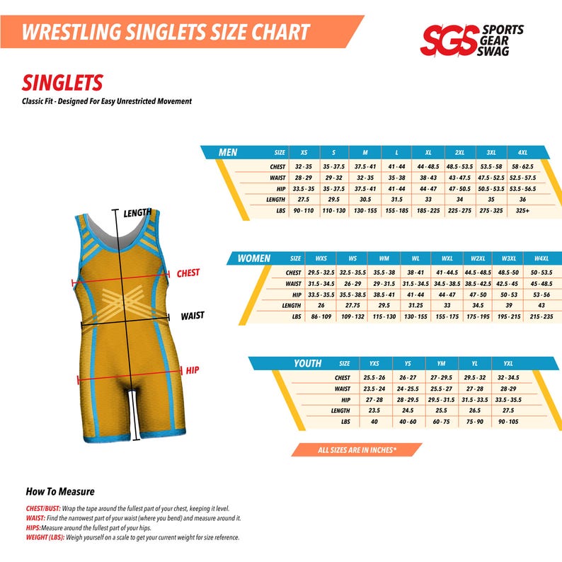 SGS Custom Wrestling Singlets Team Name & Number, Full Sublimation ...