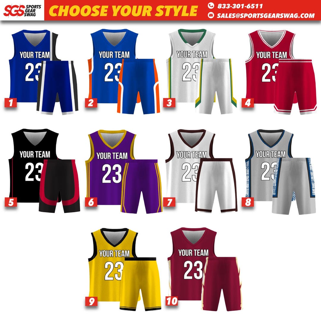 SGS College Reversible Basketball Uniform – Custom Team Name & Number ...
