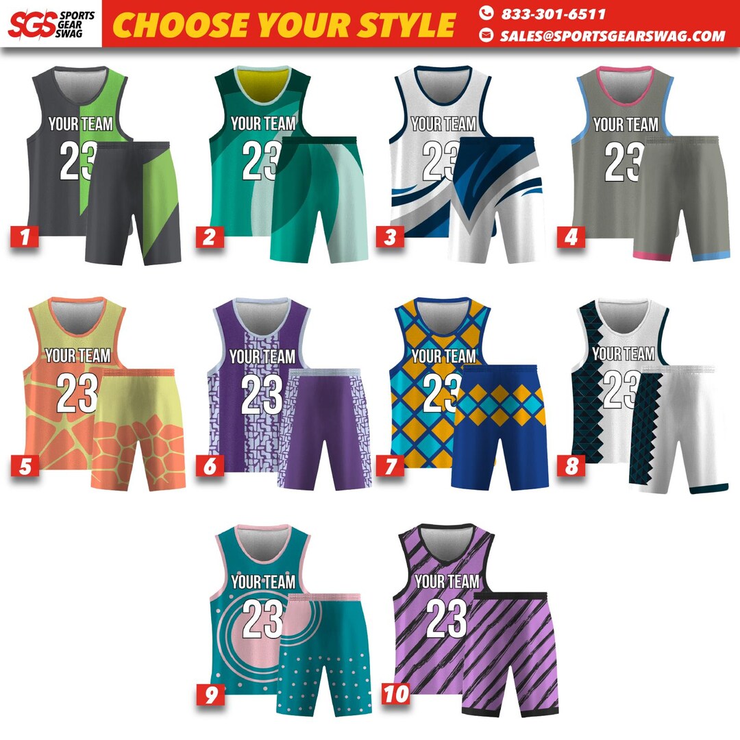 SGS Racerback Reversible Basketball Uniform – Custom Team Name & Number ...