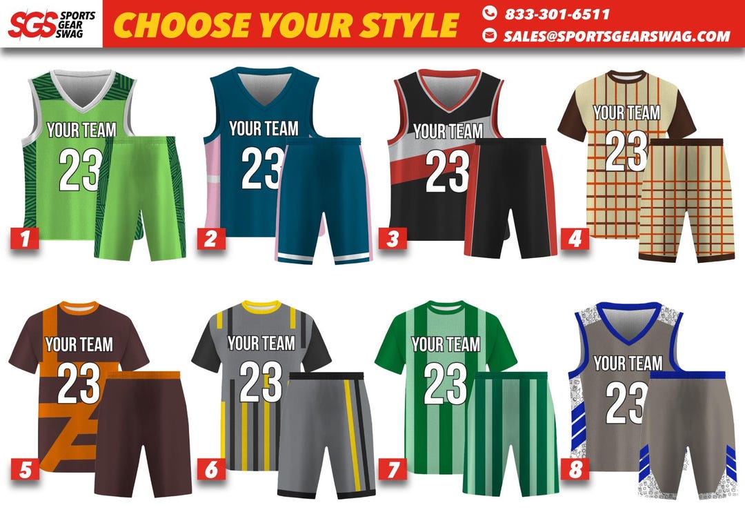 SGS Strips Custom Reversible Basketball Uniform Team Name & Number ...