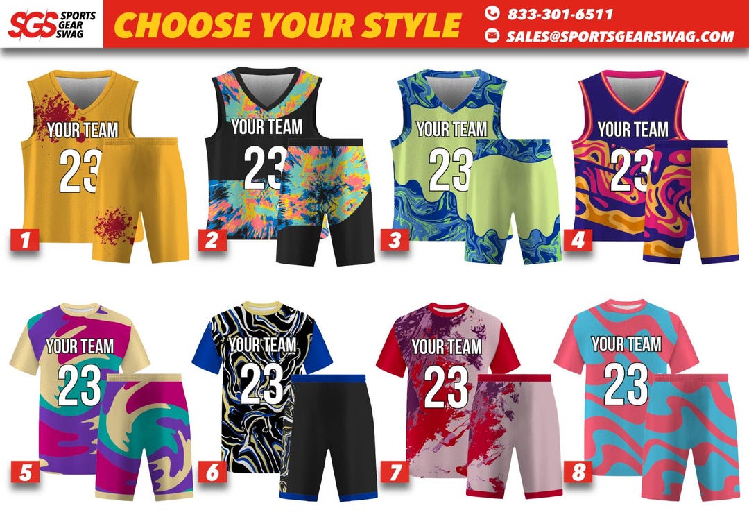 SGS Premium Basketball Game Uniform - Custom Team Name & Number, Full ...