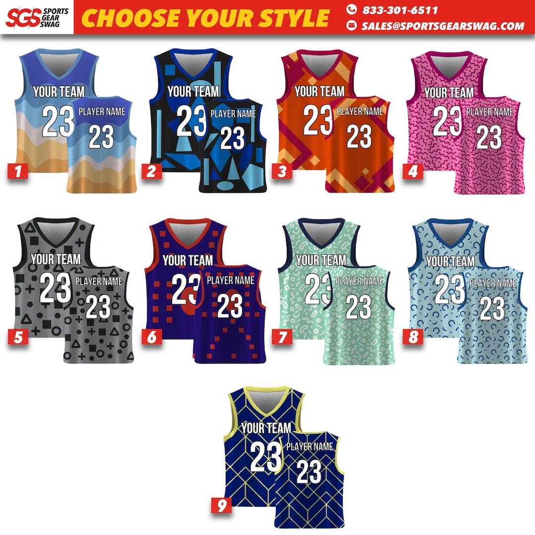 SGS Custom Stars Basketball Jersey Team Name & Number, Full Sublimation ...