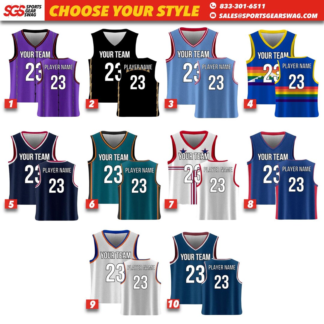 SGS Custom League Basketball Jersey Team Name & Number, Full ...