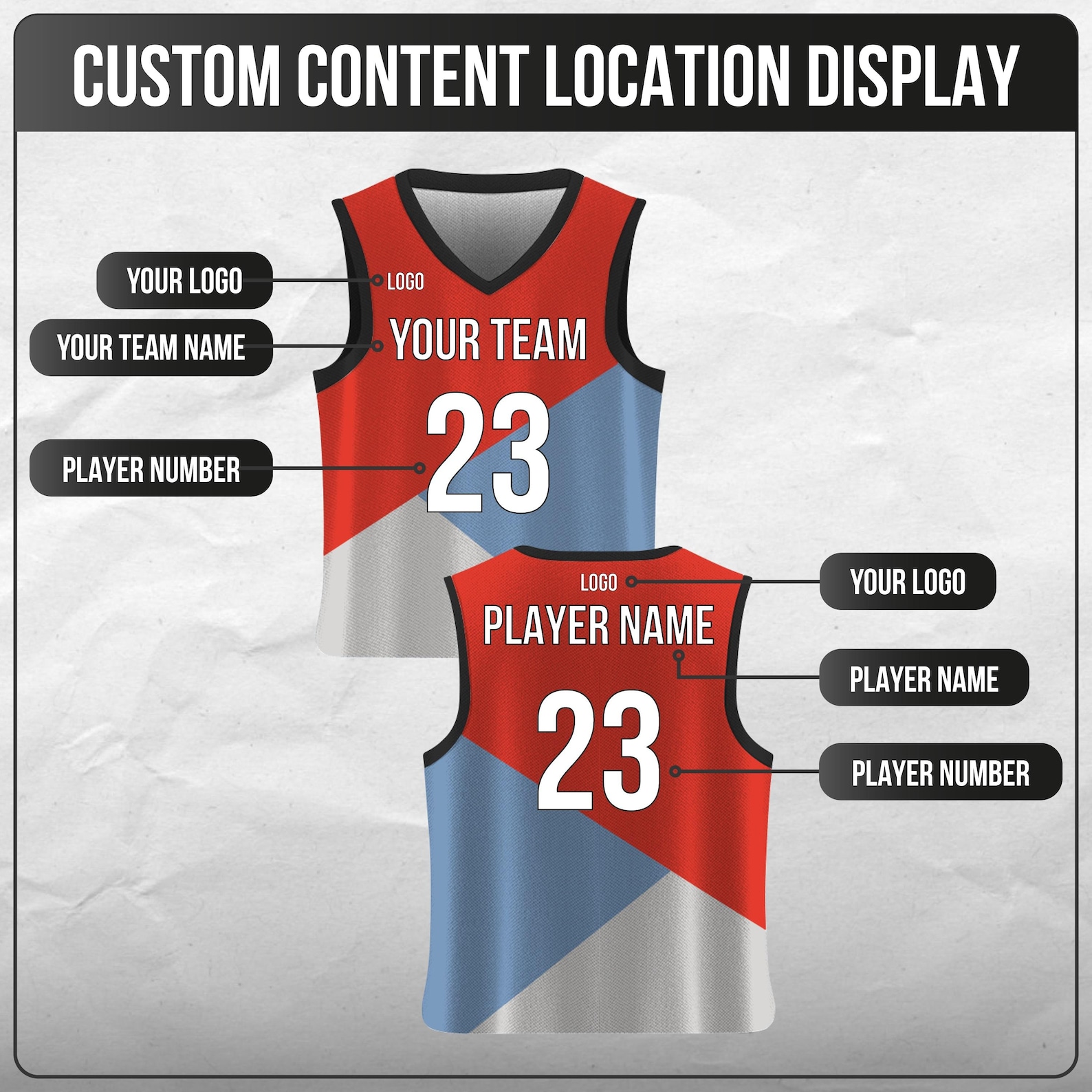 SGS Custom League Basketball Jersey Team Name & Number, Full ...