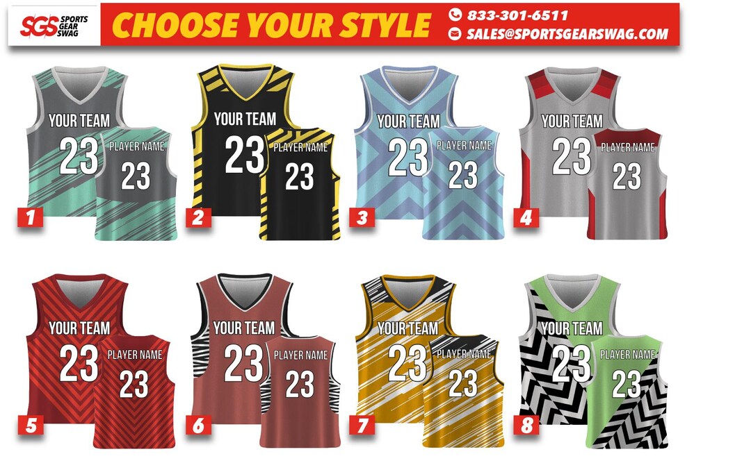 SGS Custom Ribbon Stripe Basketball Reversible Jersey Team Name ...