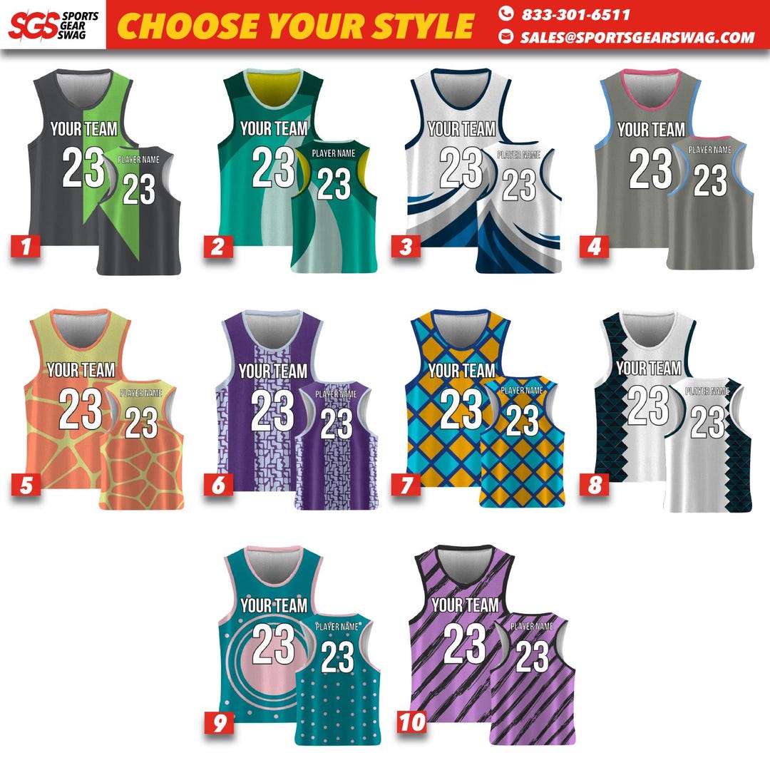 SGS Custom Racerback Jersey Team Name & Number, Full Sublimation ...