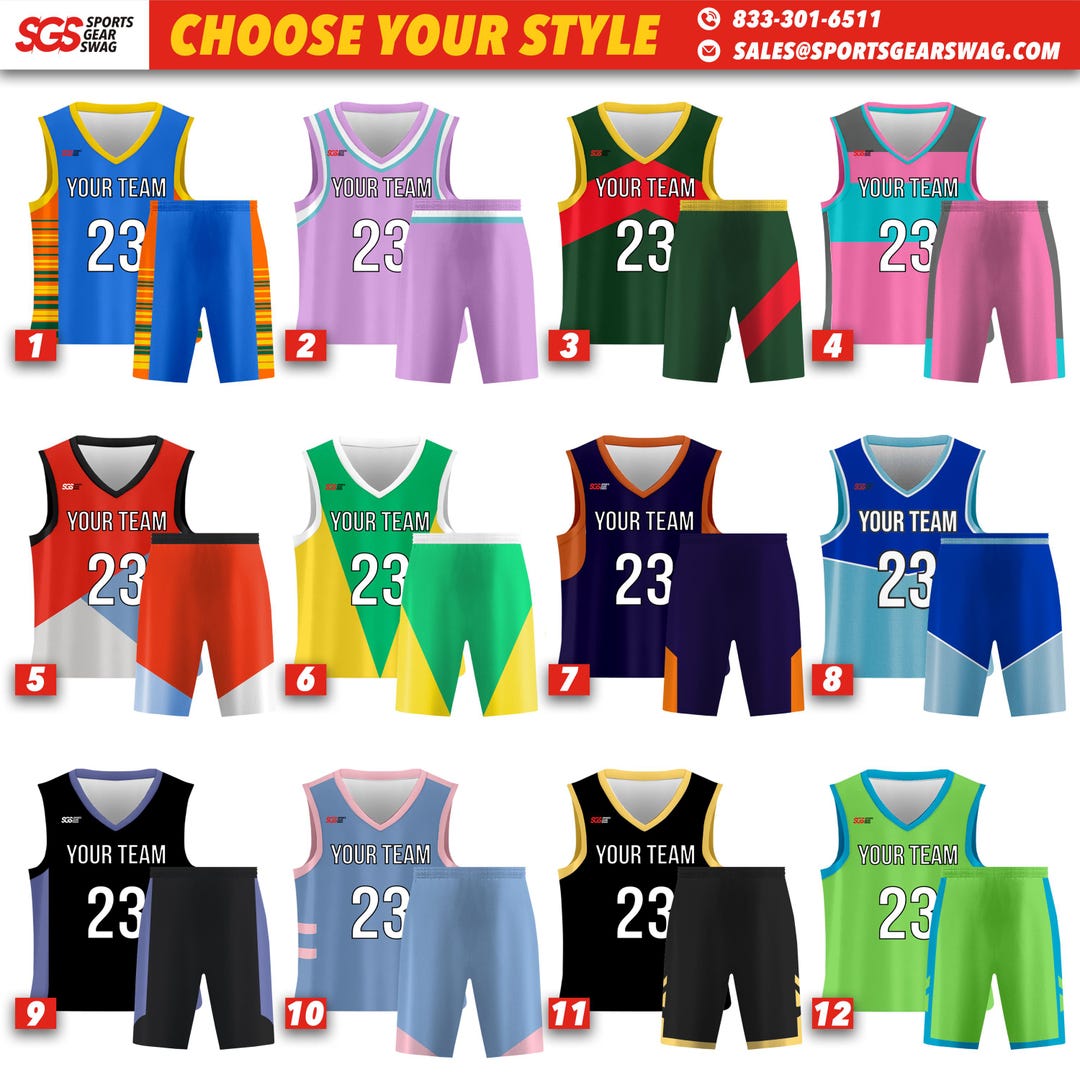 SGS Custom Solid Reversible Basketball Uniform, Dri-fit Full ...