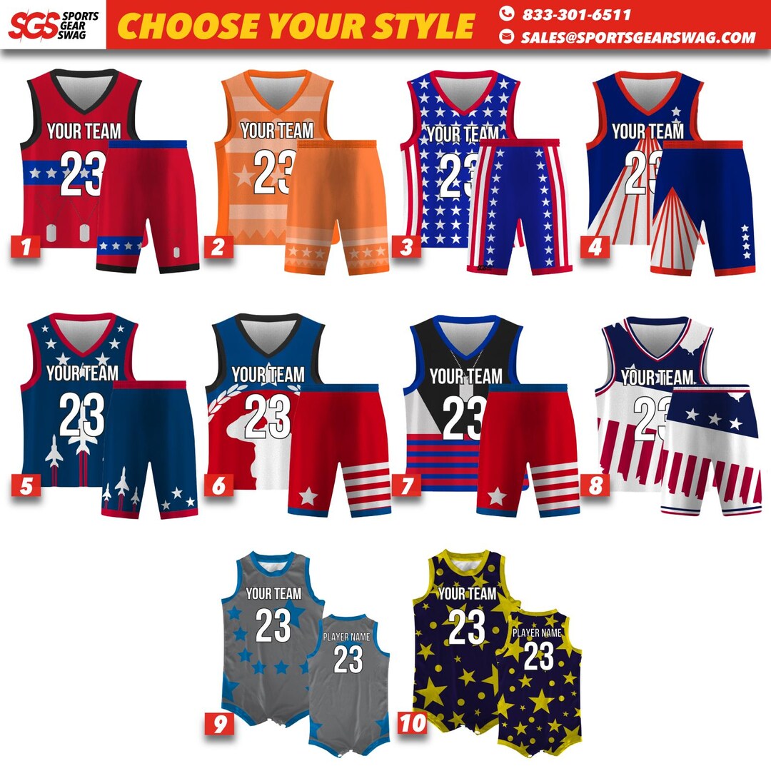 SGS Custom Mega Star Basketball Uniform Team Name & Number, Full ...