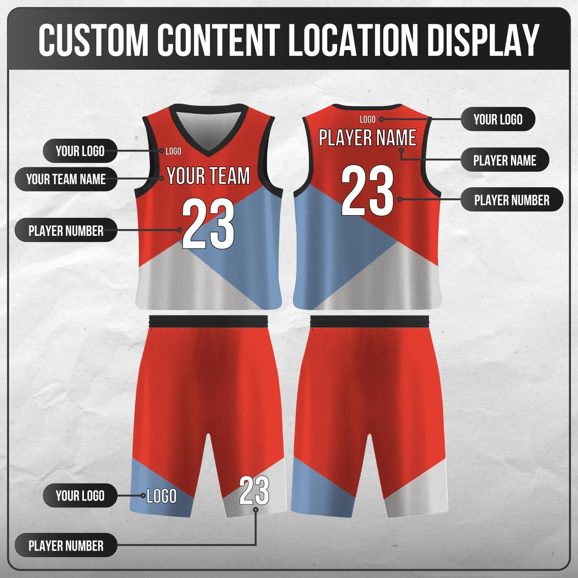 SGS Custom Shape Basketball Uniform - Personalized Team Name & Number ...