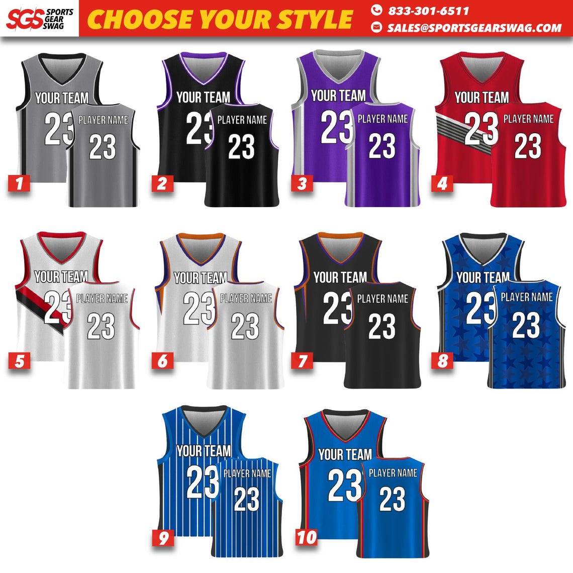 SGS Custom League Basketball Jersey Team Name & Number, Full ...