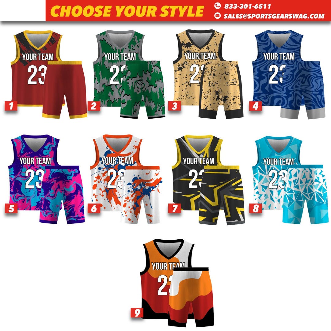 SGS Premium Basketball Game Uniform - Custom Team Name & Number, Full ...