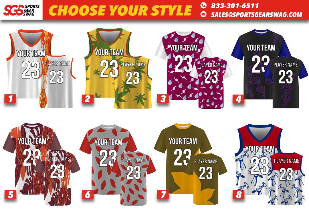 SGS Nature Reversible Basketball Jersey Team Name & Number, Full ...