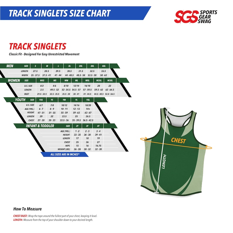 SGS Custom Track Singlets Team Name & Number, Full Sublimation Track ...