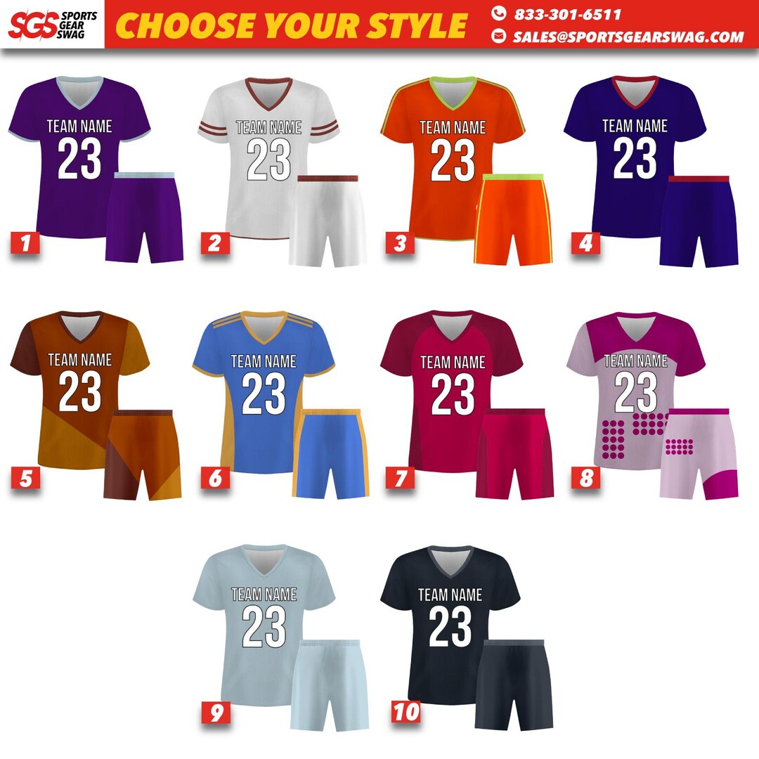 SGS Premium Soccer Game Uniform - Custom Team Name & Number, Full ...