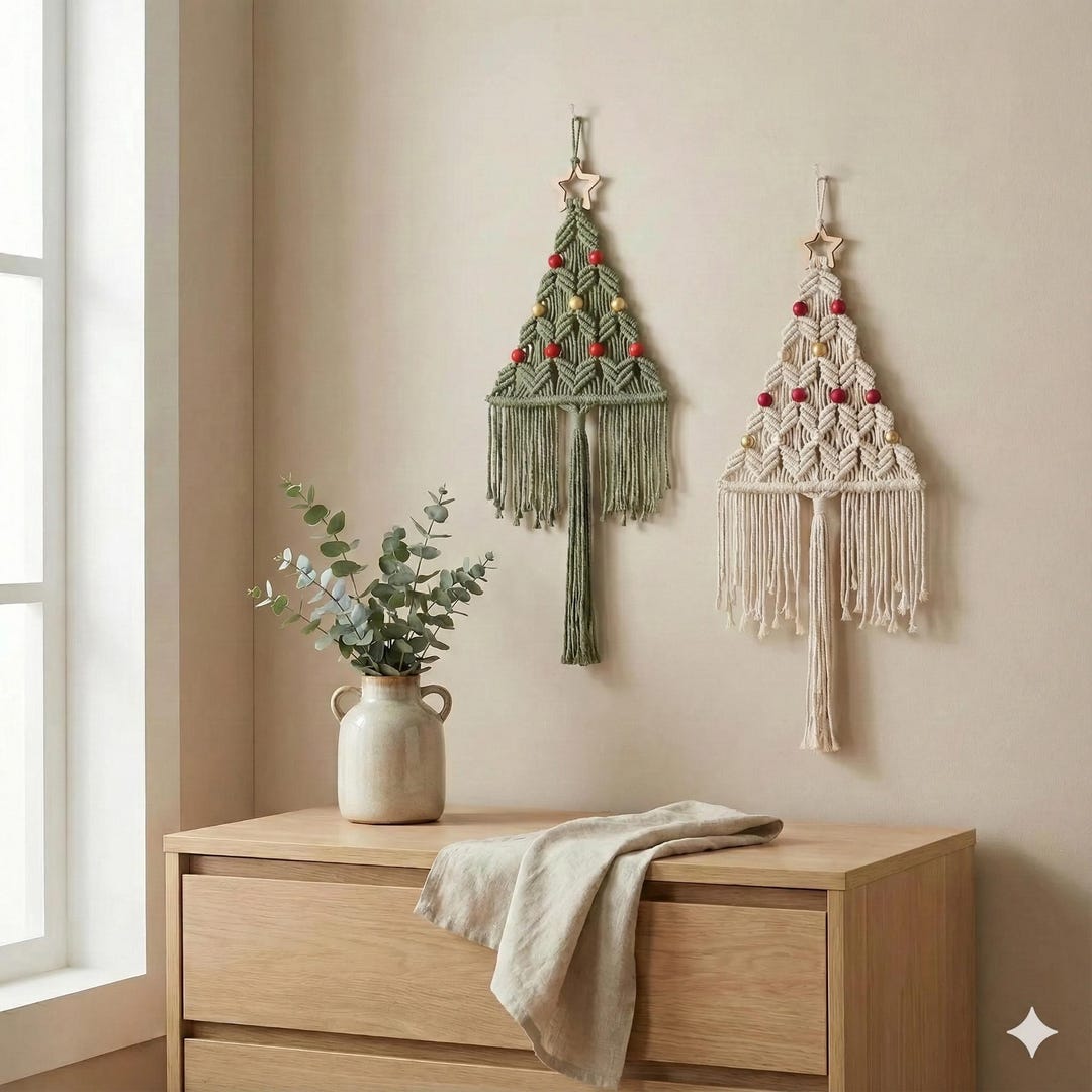 Boho Macrame Christmas Tree - Wall Hanging – Handmade Woven Tapestry ...
