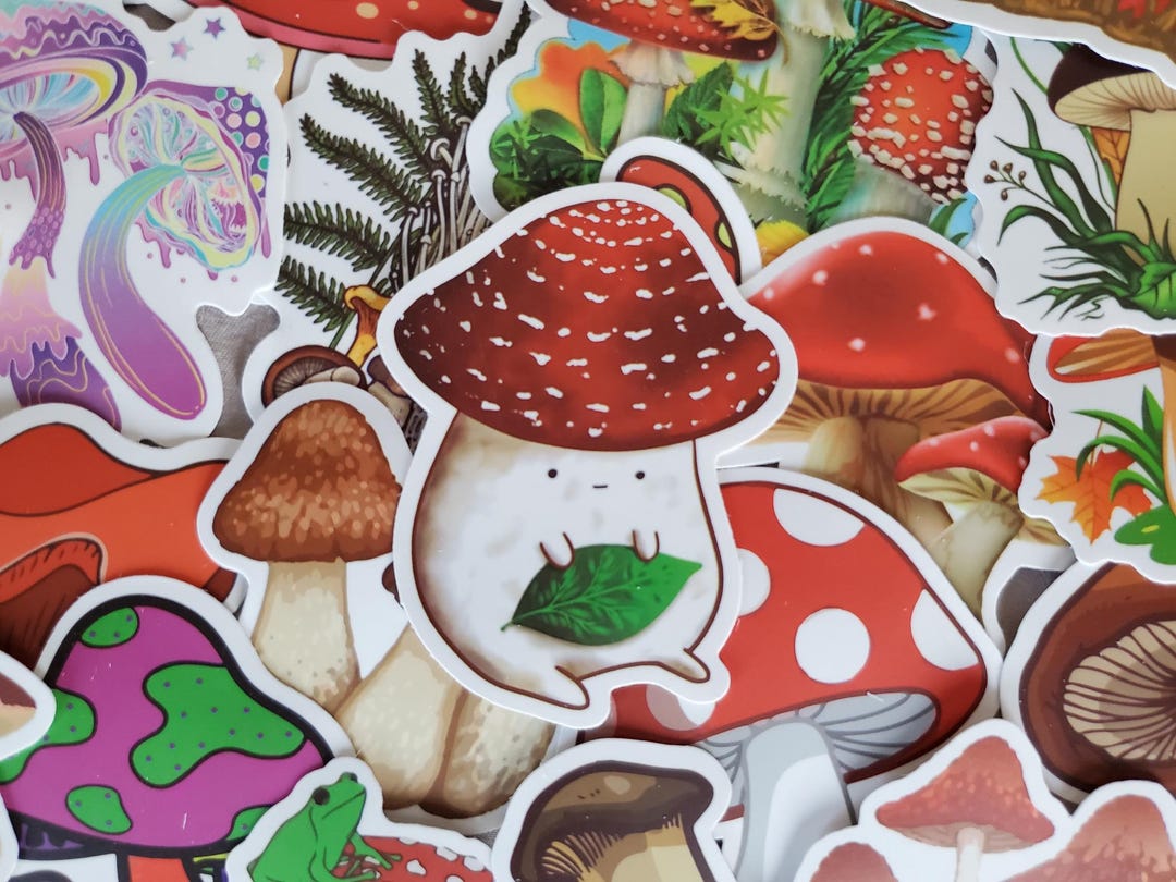 Mushroom Stickers - Set of 100 Stickers - Vinyl & Waterproof - Etsy