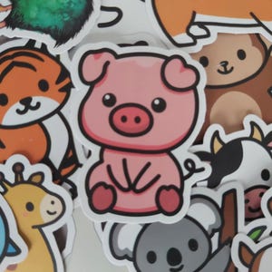 Cute Animal Stickers - Set of 100 Stickers - Vinyl & Waterproof - Etsy