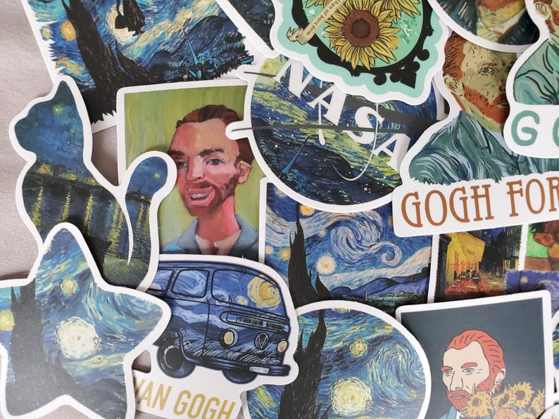 Van Gogh Art Stickers - Set of 50 Stickers - Vinyl & Waterproof - Etsy