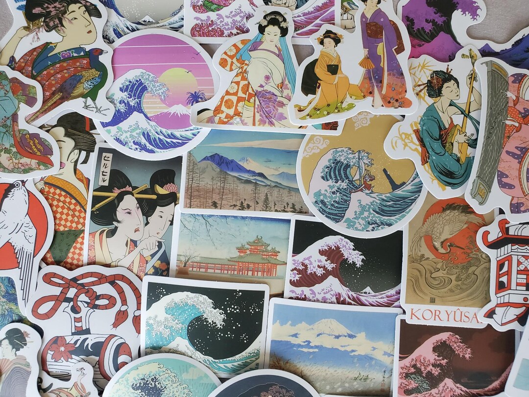 Japanese Cultural Stickers - Set of 50 Stickers - Vinyl & Waterproof - Etsy