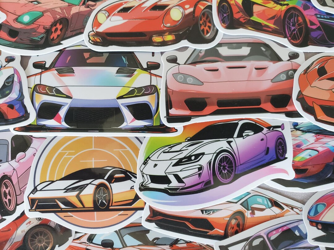 Sports Cars Stickers - Set of 50 Stickers - Vinyl & Waterproof - Etsy