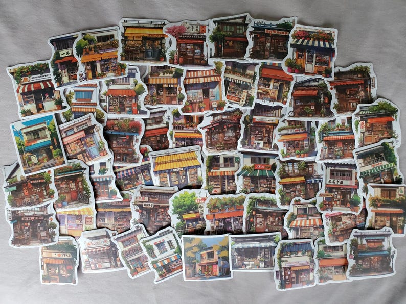 Japanese Storefront Stickers - Set of 50 Stickers - Vinyl & Waterproof ...