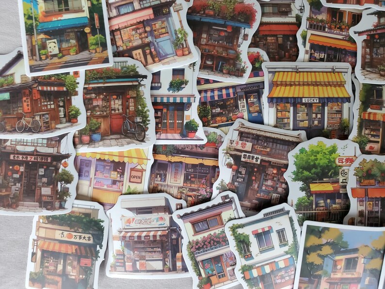 Japanese Storefront Stickers - Set of 50 Stickers - Vinyl & Waterproof ...