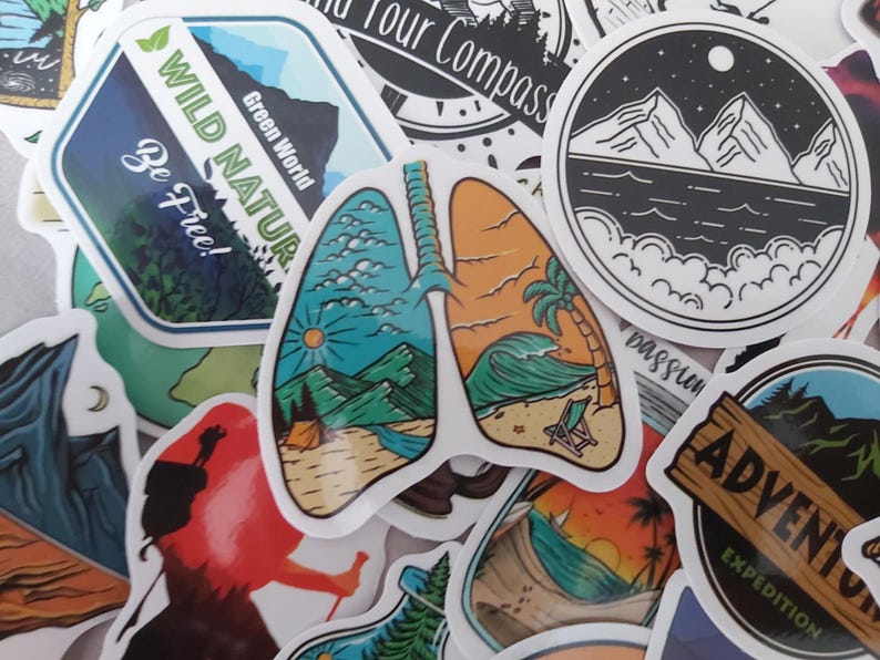 Nature Outdoor Stickers - Set of 100 Stickers - Vinyl & Waterproof - Etsy