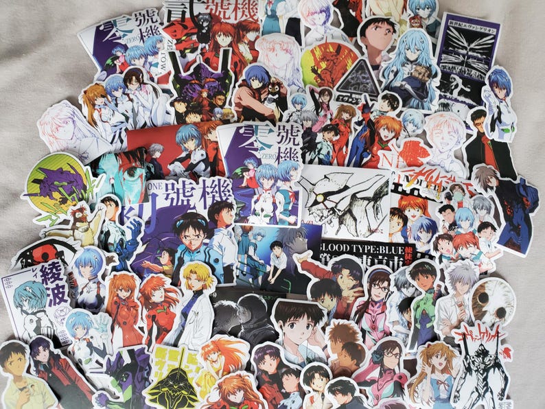Neon Genesis Evangelion Anime Stickers - Set of 75 Stickers - Vinyl ...