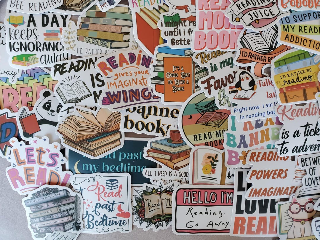 Reading Stickers - Set of 100 Stickers - Vinyl & Waterproof - Etsy