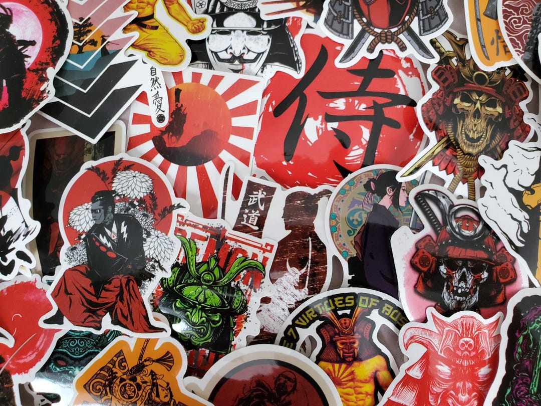Japanese Samurai Stickers - Set of 50 Stickers - Vinyl & Waterproof - Etsy