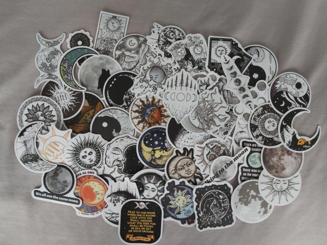 Moon and Lunar Stickers - Set of 50 Stickers - Vinyl & Waterproof - Etsy