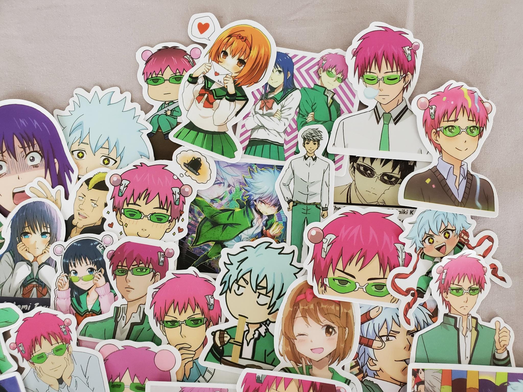 Saiki-k Stickers - Set of 50 Stickers - Vinyl & Waterproof - Etsy