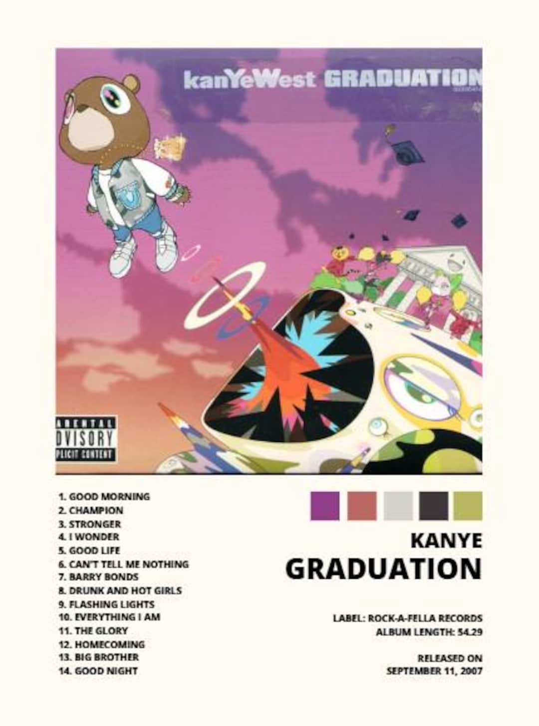 Kanye Graduation Album Poster - Etsy