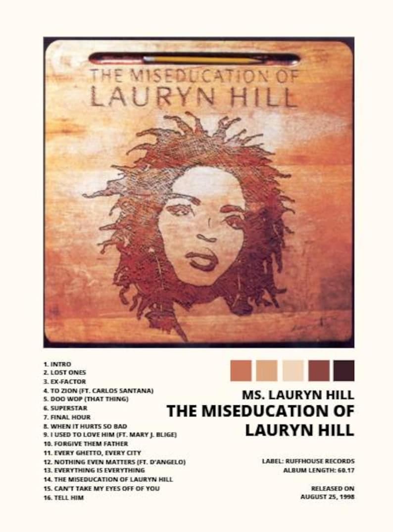 Lauryn Hill's the Miseducation of Lauryn Hill Album Poster - Etsy