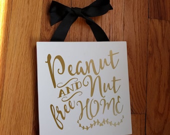 Nut Free Sign - Etsy