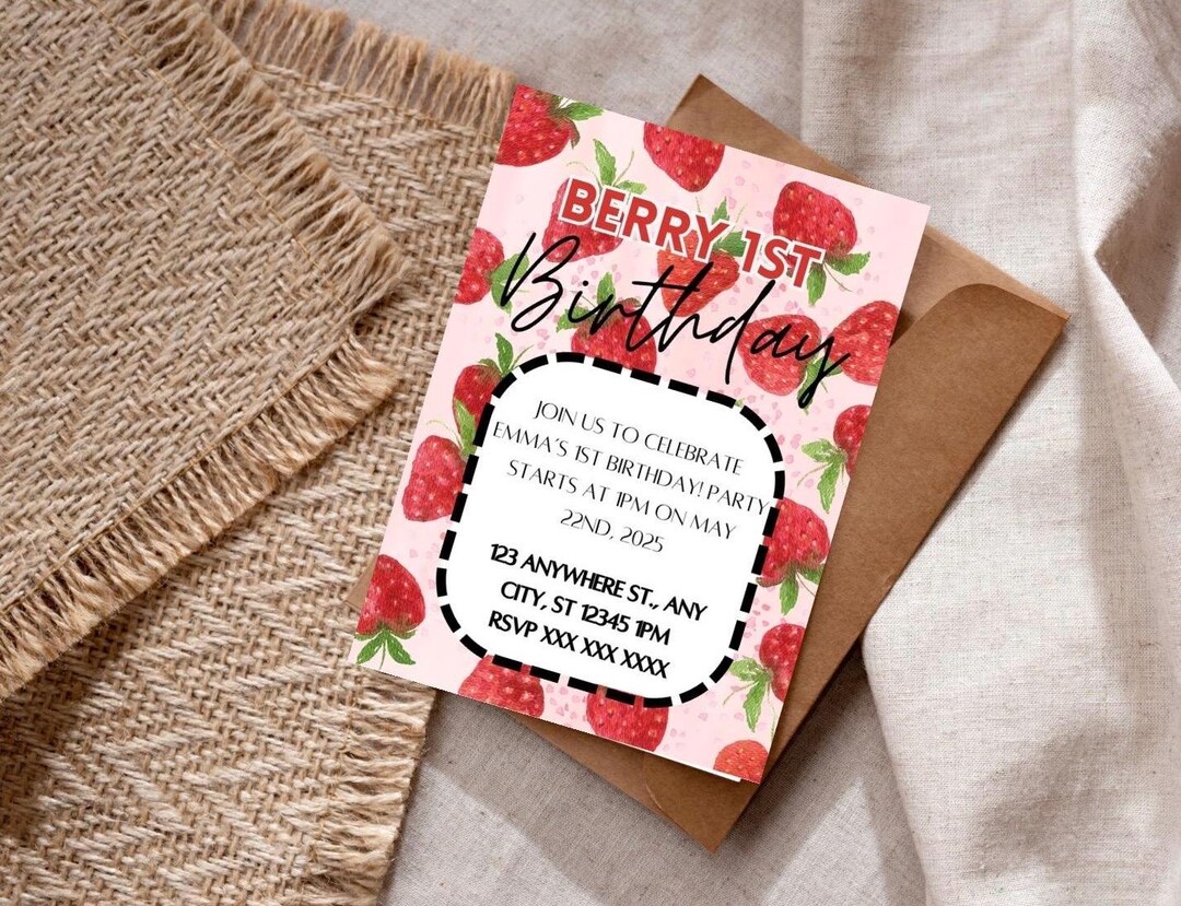 Very Berry Birthday Party Sweet Birthday Party Invite - Etsy
