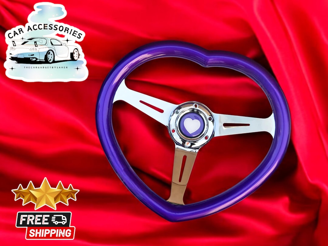 Heart Shaped Steering Wheel | Deep Dish Sports Design | Chrome Spoke ...