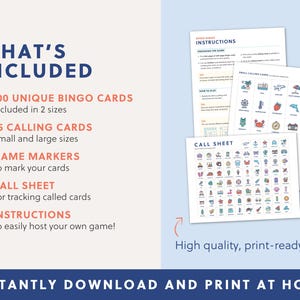 Printable Summer Bingo Game | 100 Cards | Instant Download | Fun ...