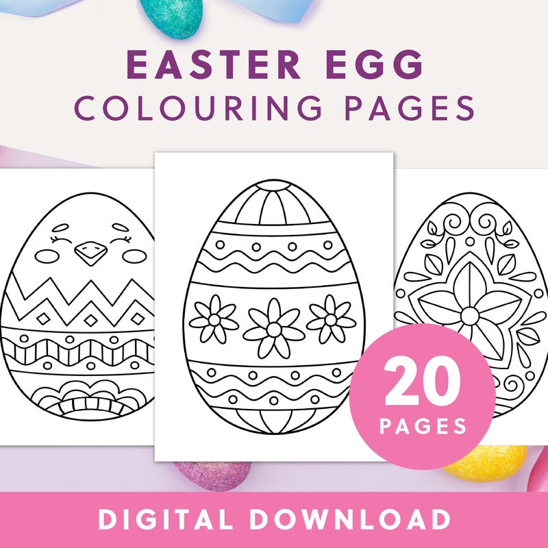 Easter Eggs Coloring Pages - Etsy New Zealand
